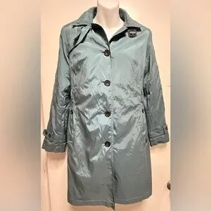 Gallery | Jackets & Coats | Gallery Metallic Bluegreen Trench Coat ...
